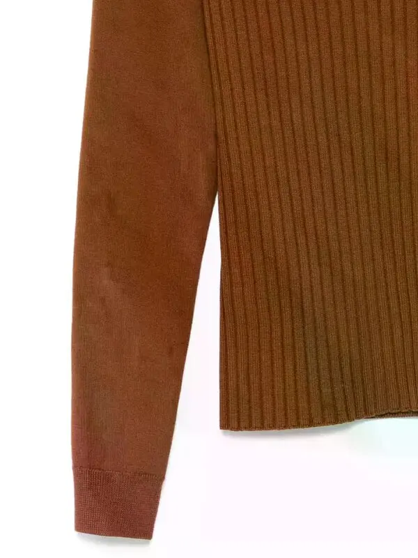 Theory Ribbed Polo Top - Brown