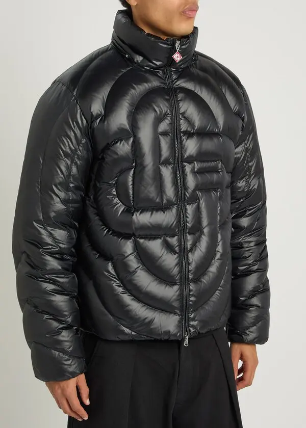 Casablanca Monogram Quilted Shell Jacket - Black