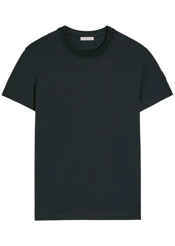 Moncler Logo-appliquéd Cotton T-shirt - Navy
