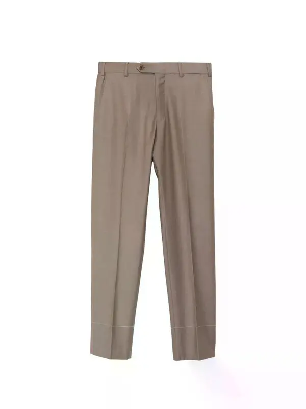 Brioni Tigullio Pressed-crease Tailored Trousers - Brown