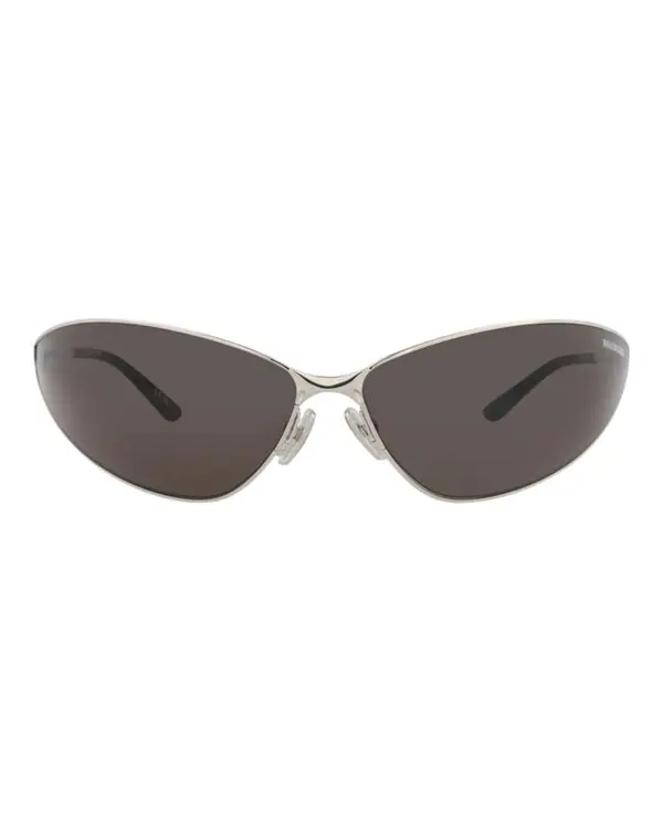 Balenciaga Shieldframe Metal Sunglasses - Silver Silver Grey (bb0315s/30014768/004)