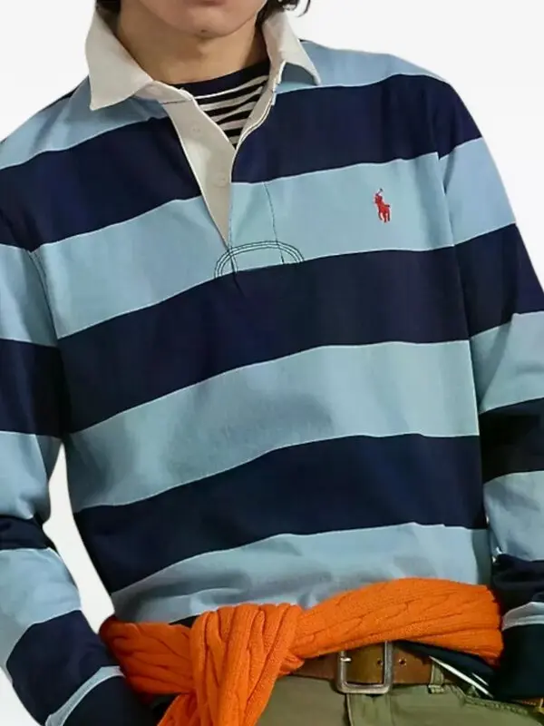 Polo Ralph Lauren Striped Long-sleeve Rugby Shirt - Blue