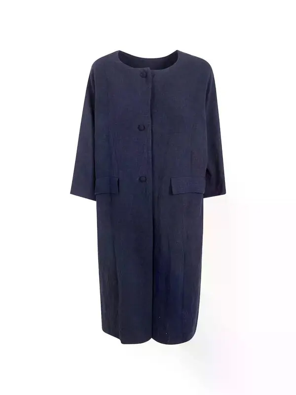 DANIELA GREGIS Linen Crochet-button Coat