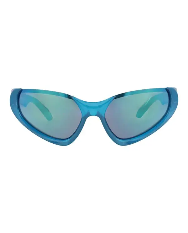 Balenciaga Shieldframe Bio Injection Rilsan Sunglasses - Light Blue Light Blue Green (bb0202s/30011954/003)