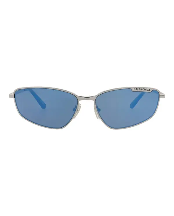 Balenciaga Square Frame Metal Sunglasses - Ruthenium Ruthenium Blue (bb0277s/30013989/003)