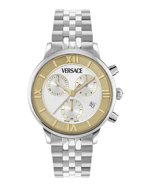Versace Classic Round Chrono Bracelet Watch - Stainless Steel