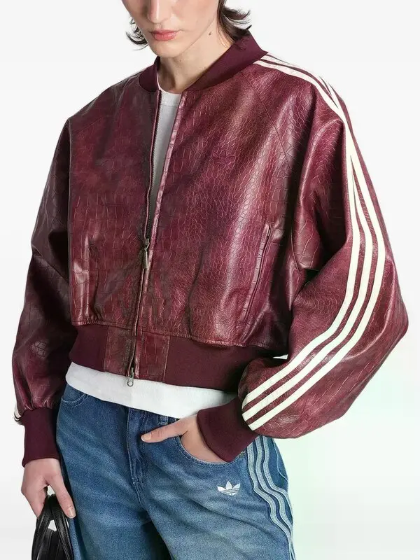 Adidas Crocodile-effect Side-stripe Jacket
