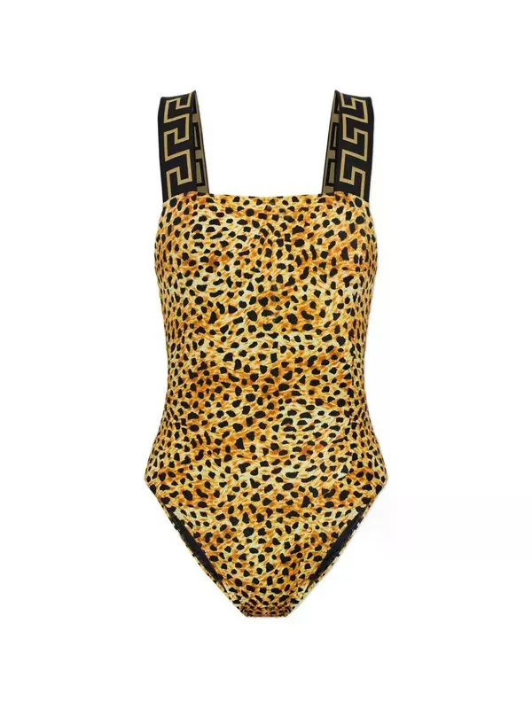 Versace Leopard-print One-piece Swimsuit - Yellow