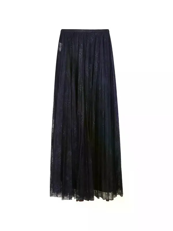 Alberta Ferretti Lace Pleated Skirt - Blue
