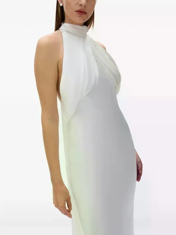 Rachel Gilbert Audrey Draped-neck Maxi Dress - White
