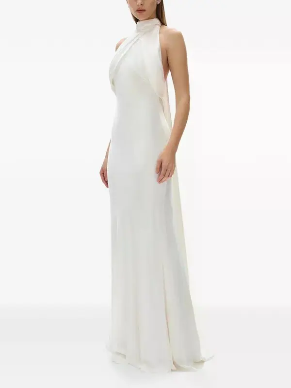Rachel Gilbert Audrey Draped-neck Maxi Dress