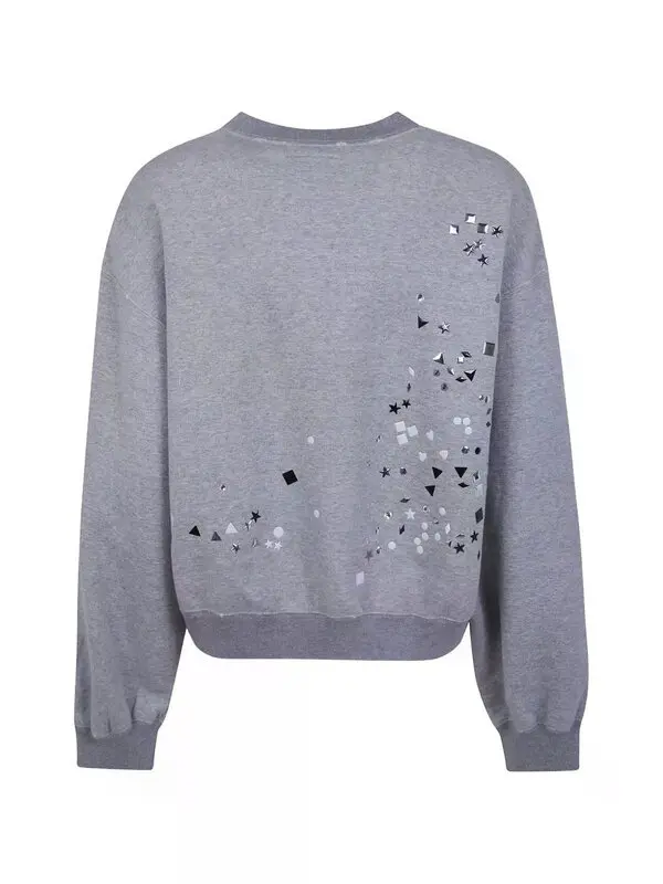 Mihara Yasuhiro Stud-embellished Distressed Sweatshirt - Grey