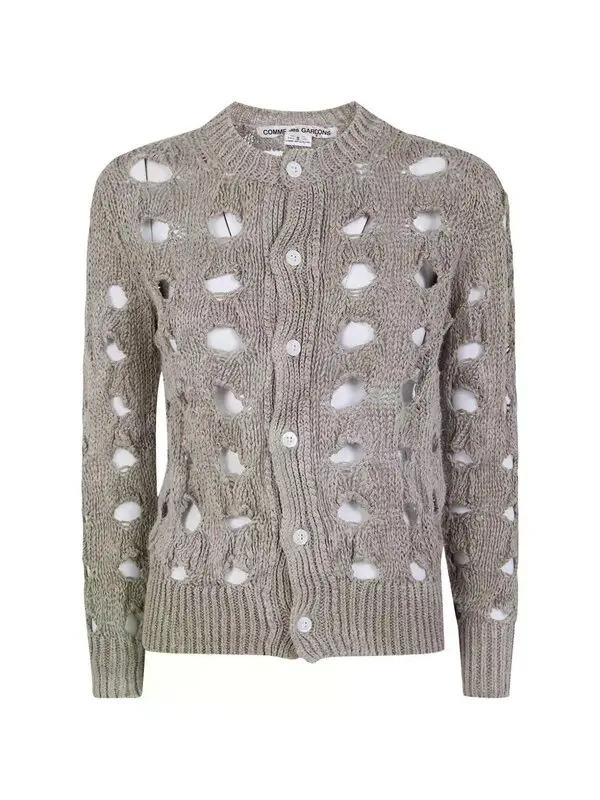 Comme Des Garçons Cut-out Cardigan - Neutrals