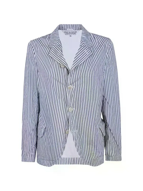 Comme Des Garçons Striped Blazer - White