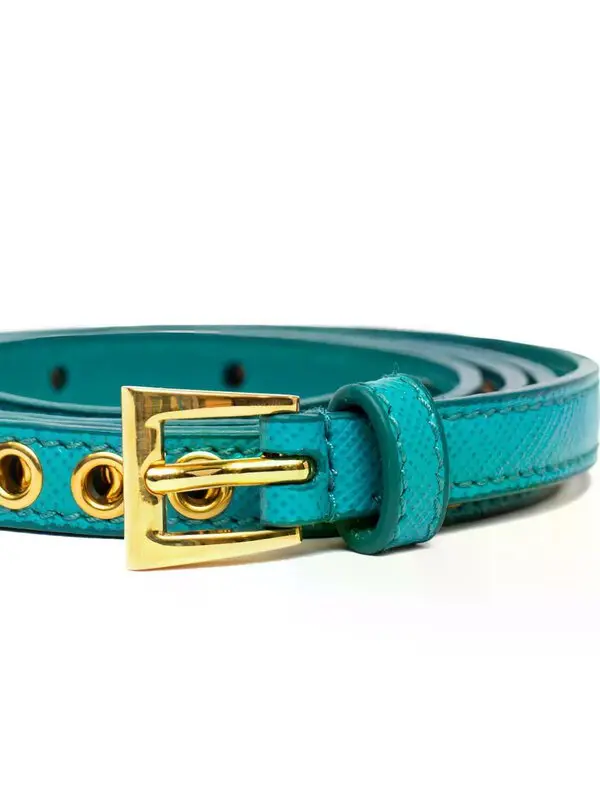 Prada Skinny Eyelet Belt - Blue