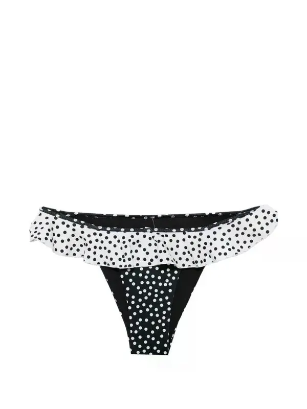 LESLIE AMON Cynthia Polka-dot Bikini Bottom - Black