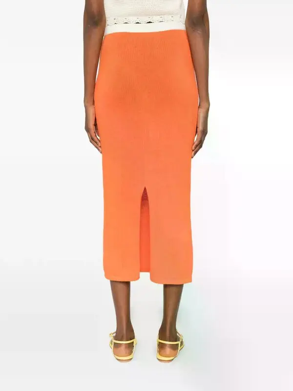 LESLIE AMON Noelle Drawstring Midi Skirt