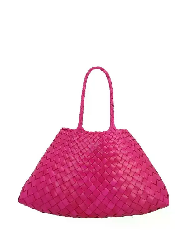 Dragon Diffusion Small Santa Croce Woven Shoulder Bag - Pink