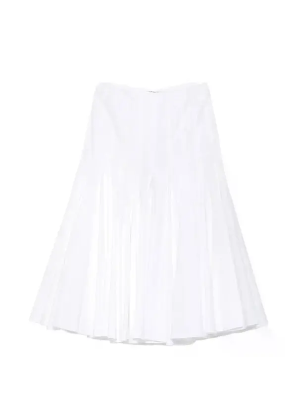 Jacquemus Pleated A-line Midi Skirt - White