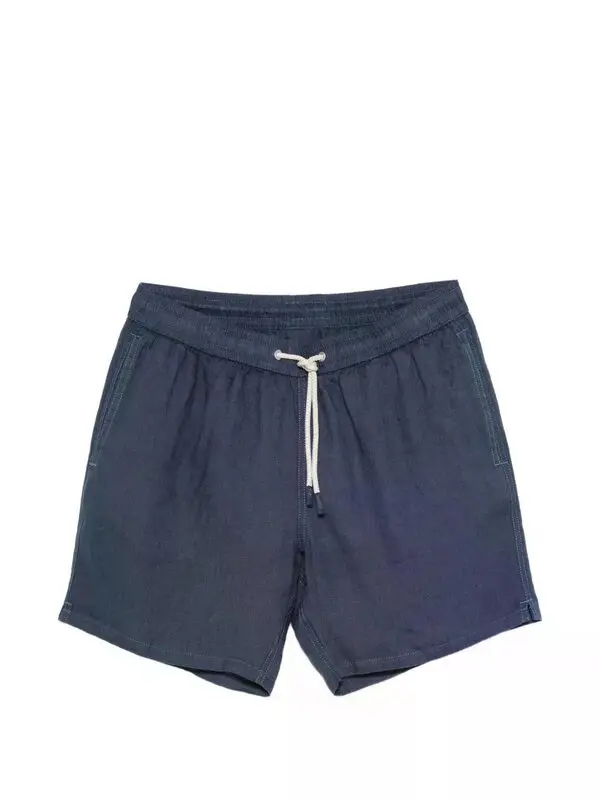 MC2 SAINT BARTH Linen Swim Shorts - Blue