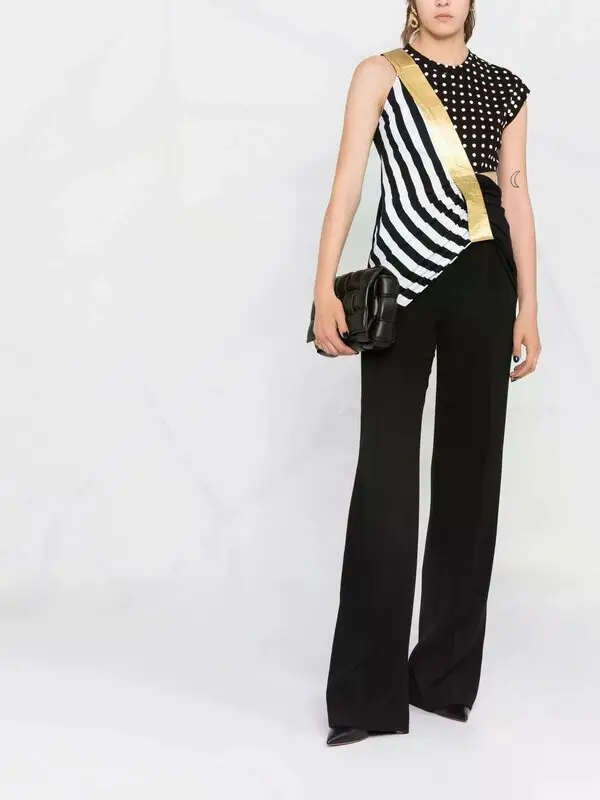 Balmain Mix-print Asymmetric Top