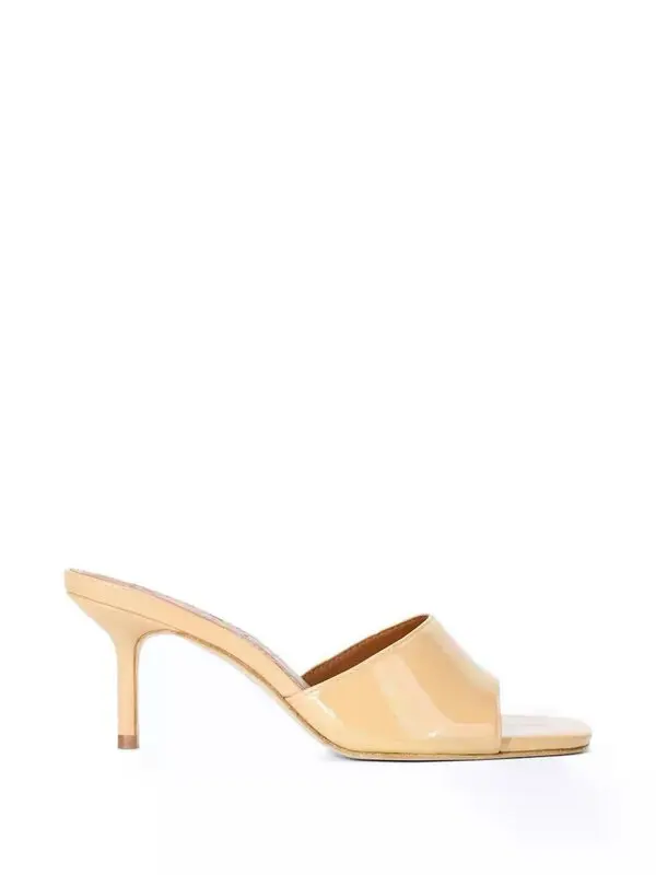 Staud Patent-finish Heeled Mules - Neutrals