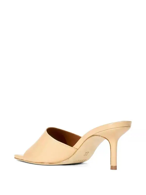 Staud Patent-finish Heeled Mules - Neutrals