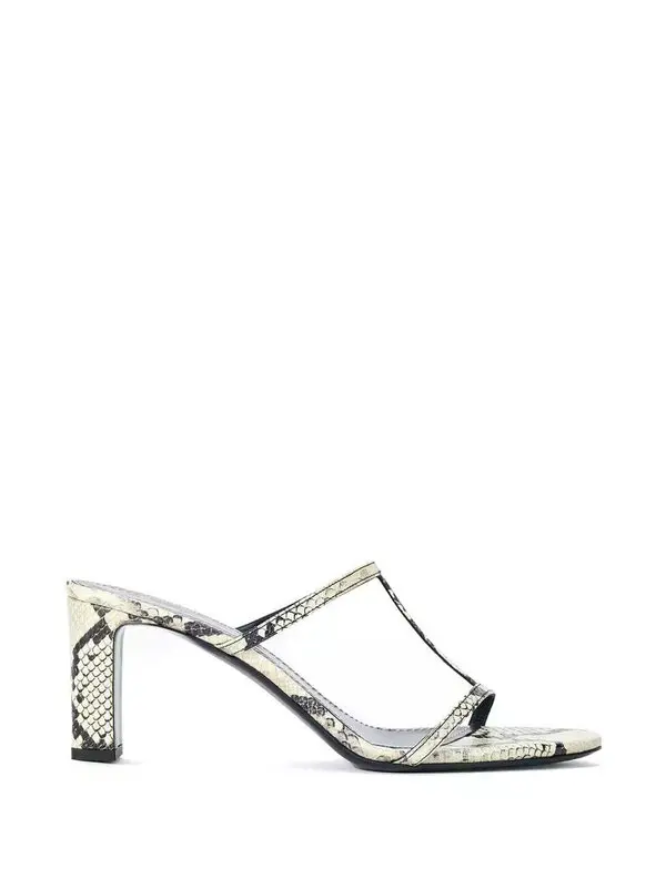 Staud Talita Snakeskin-effect Heeled Sandals - Neutrals
