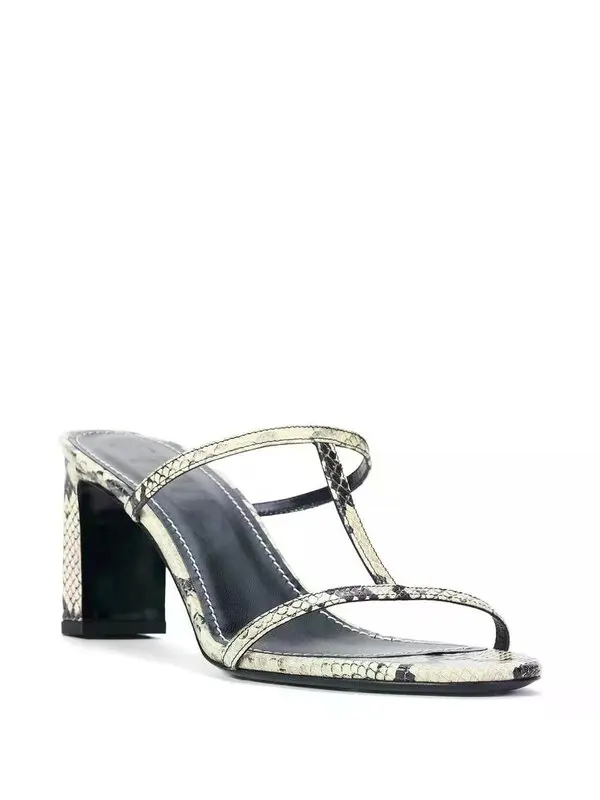 Staud Talita Snakeskin-effect Heeled Sandals - Neutrals