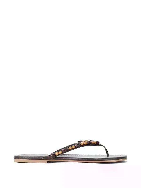 Staud Freja Bead-embellished Sandals - Brown