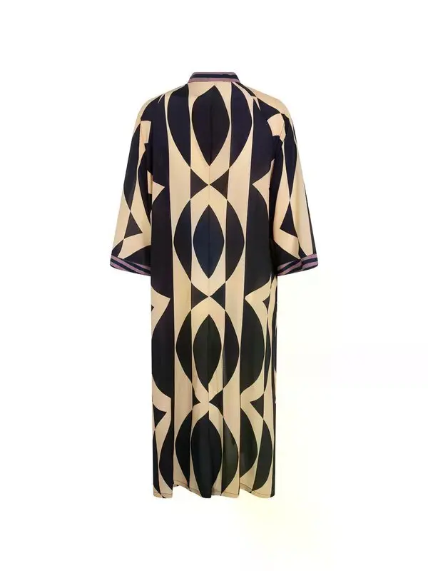 VOLANTIS Geometric-print Silk Kaftan