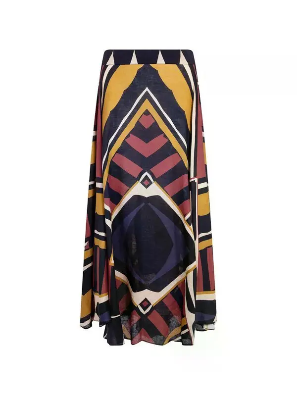VOLANTIS Safi Geometric-print Maxi Skirt