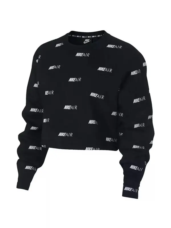 Nike Logo-print Fleece Sweater - Black