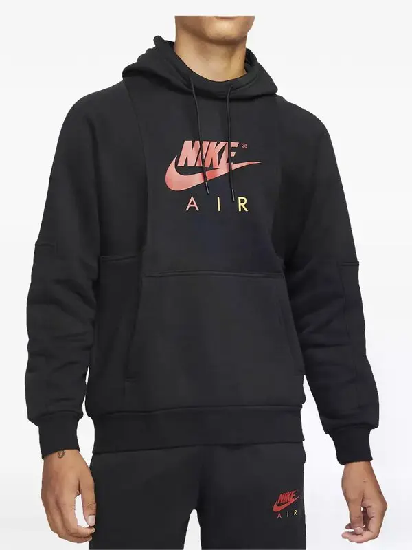 Nike Logo-print Fleece Hoodie - Black