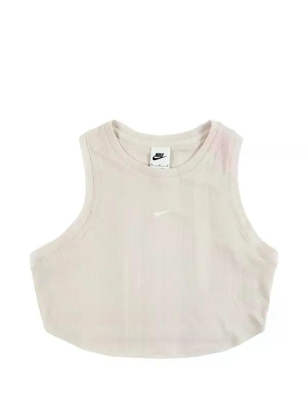 Nike Ribbed Cropped Tank Top - Neutrals