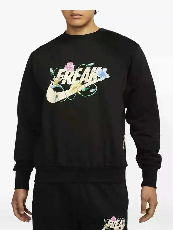 Nike X Giannis Standard Issue Floral-print Sweater - Black