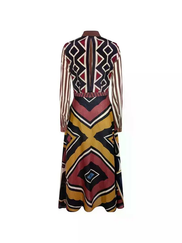 VOLANTIS Geometric-print Silk Jumpsuit
