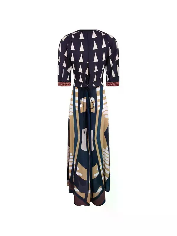 VOLANTIS Geometric-print V-neck Dress