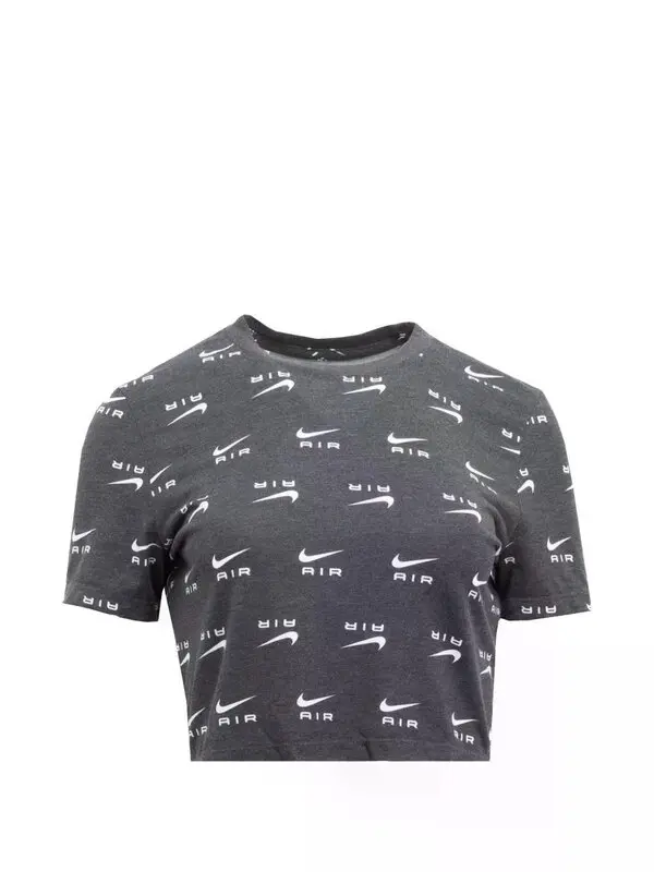 Nike Logo-print Cropped T-shirt - Grey