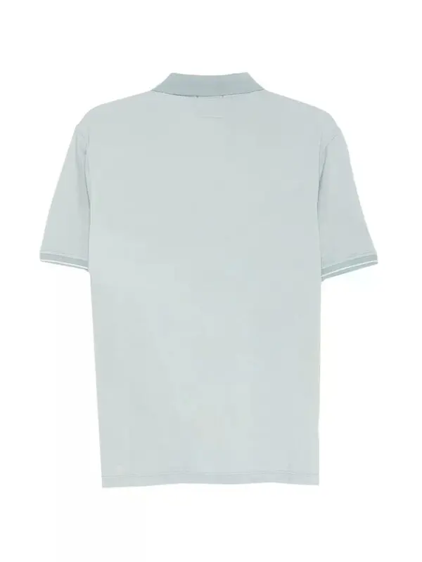 C.P. COMPANY Logo-patch Tipped-cuff Polo Shirt - Blue