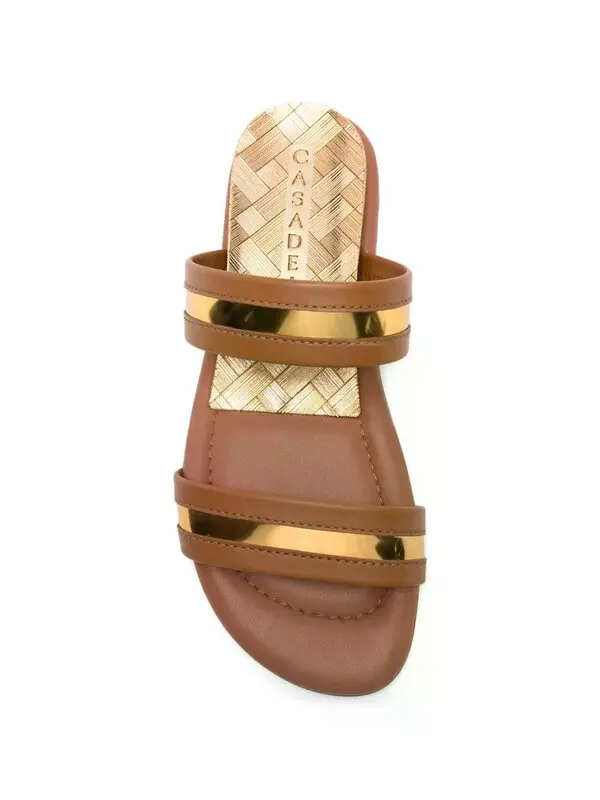 Casadei Florence Metallic-trimmed Leather Sandals