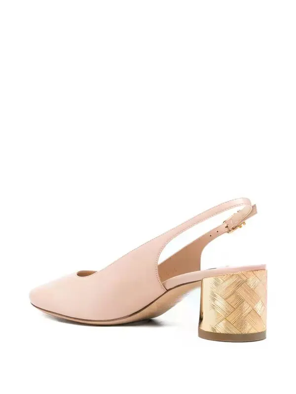 Casadei Minorca Woven Block Heel Slingback Sandals