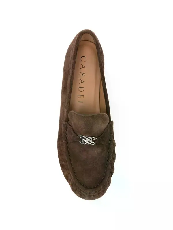 Casadei C-chain Suede Loafers