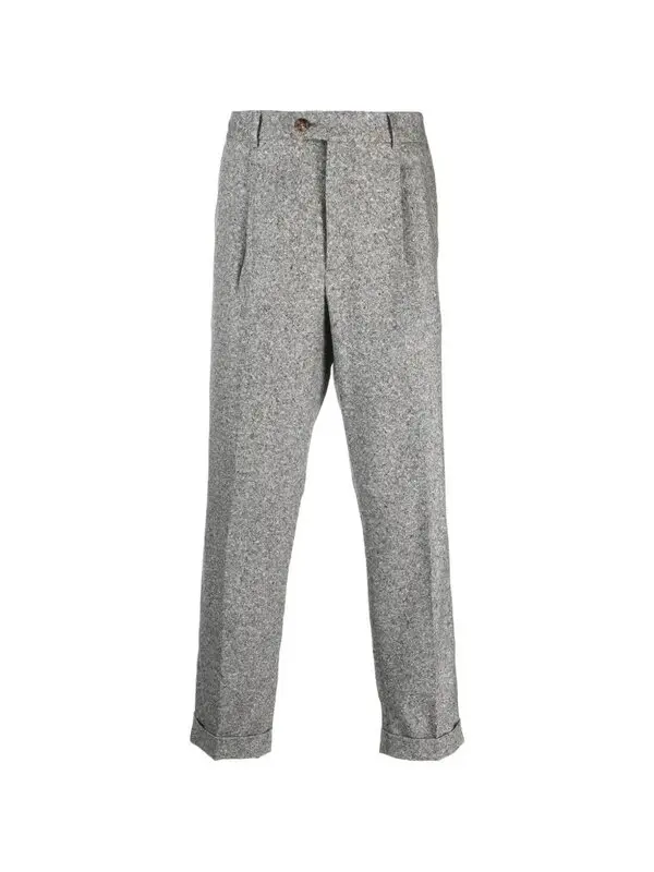 Brunello Cucinelli Pleated Wool Trousers - Grey