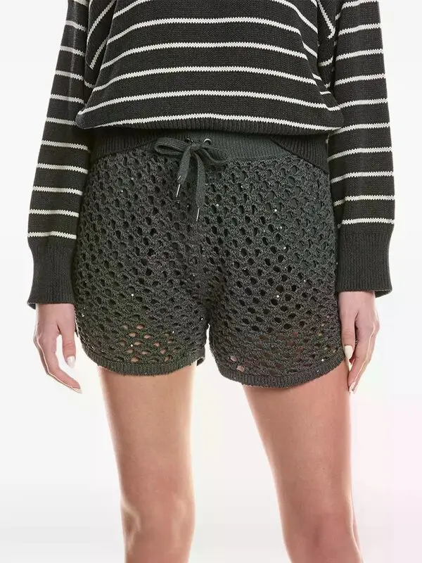 Brunello Cucinelli Sequin-embellished Crochet-knit Shorts