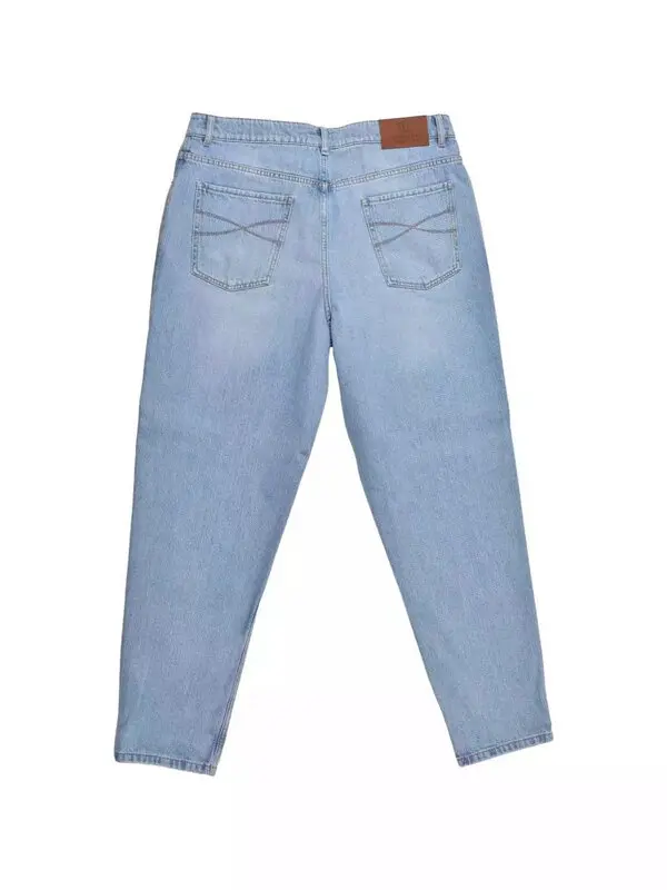 Brunello Cucinelli Faded-effect Tapered Jeans - Blue