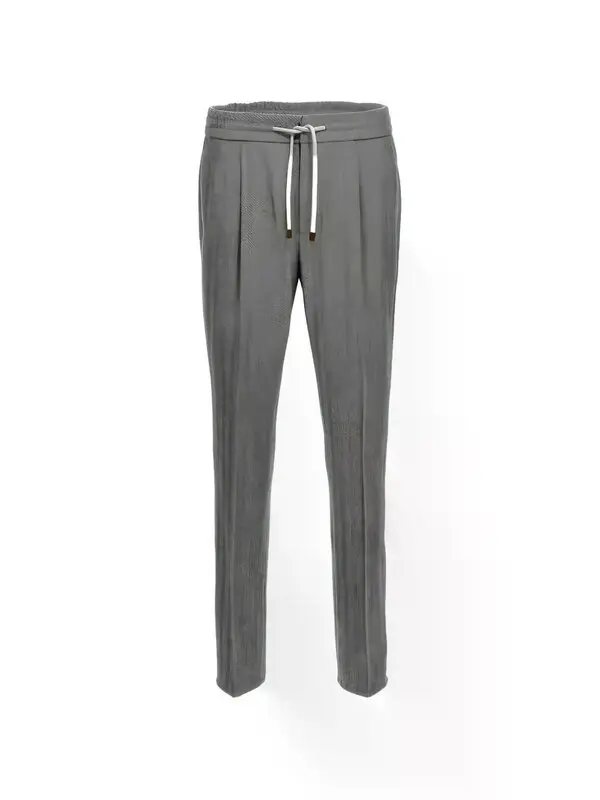 Brunello Cucinelli Herringbone Drawstring Trousers