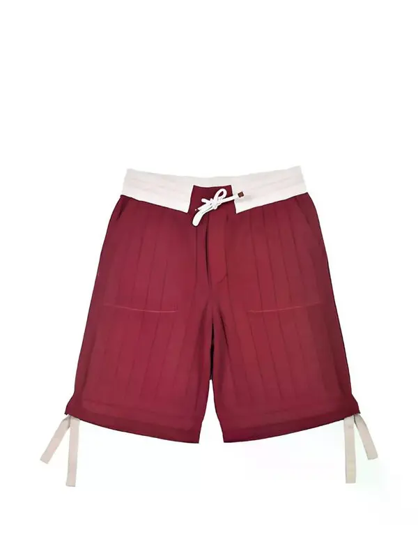 Brunello Cucinelli Ribbed-knit Drawstring Shorts - Red