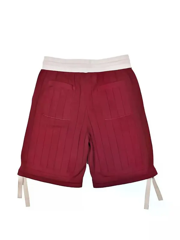 Brunello Cucinelli Ribbed-knit Drawstring Shorts - Red