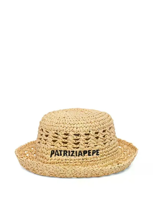 Patrizia Pepe Logo-embroidered Bucket Hat - Neutrals
